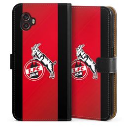 DeinDesign Galaxy XCover 6 Pro Handy Klapph&uuml;lle Handyh&uuml;lle aus Kunst Leder schwarz Flip Case Billy Goat Hennes Official Licensed Product 1. Fc K&ouml;ln Sideflip mit 