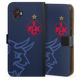 DeinDesign Galaxy XCover 6 Pro Handy Klapph&uuml;lle Handyh&uuml;lle aus Kunst Leder schwarz Flip Case Logo 1. Fck 1. Fc Kaiserslautern Sideflip mit langer Lasche