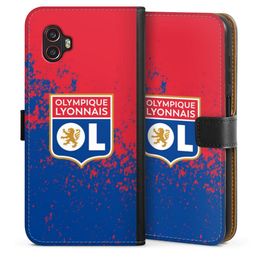 DeinDesign Galaxy XCover 6 Pro Handy Klapph&uuml;lle Handyh&uuml;lle aus Kunst Leder schwarz Flip Case Olympique Lyonnais Ol Official Licensed Product Sideflip mit langer 
