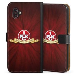 DeinDesign Galaxy XCover 6 Pro Handy Klapph&uuml;lle Handyh&uuml;lle aus Kunst Leder schwarz Flip Case Logo 1. Fc Kaiserslautern Official Licensed Product Sideflip mit 