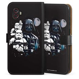 DeinDesign Galaxy XCover 6 Pro Handy Klapph&uuml;lle Handyh&uuml;lle aus Kunst Leder schwarz Flip Case Star Wars Weltall Movie Sideflip mit langer Lasche