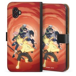 DeinDesign Galaxy XCover 6 Pro Handy Klapph&uuml;lle Handyh&uuml;lle aus Kunst Leder schwarz Flip Case Sasuke Naruto Shippuden Sakura Sideflip mit langer Lasche