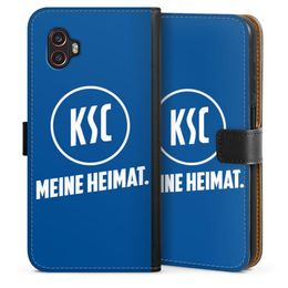 DeinDesign Galaxy XCover 6 Pro Handy Klapph&uuml;lle Handyh&uuml;lle aus Kunst Leder schwarz Flip Case Karlsruher Sc Statement Ksc Sideflip mit langer Lasche