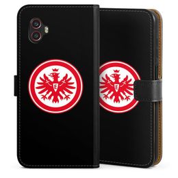 DeinDesign Galaxy XCover 6 Pro Handy Klapph&uuml;lle Handyh&uuml;lle aus Kunst Leder schwarz Flip Case Eintracht Frankfurt Sge Eagle Sideflip mit langer Lasche