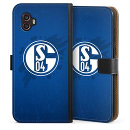 DeinDesign Galaxy XCover 6 Pro Handy Klapph&uuml;lle Handyh&uuml;lle aus Kunst Leder schwarz Flip Case Schalke 04 Official Licensed Product Fc Schalke 04 Sideflip mit 