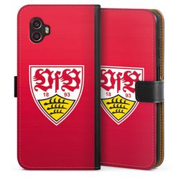 DeinDesign Galaxy XCover 6 Pro Handy Klapph&uuml;lle Handyh&uuml;lle aus Kunst Leder schwarz Flip Case Logo Vfb Stuttgart Official Licensed Product Sideflip mit langer 