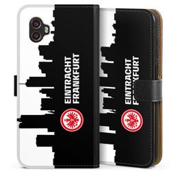 DeinDesign Galaxy XCover 6 Pro Handy Klapph&uuml;lle Handyh&uuml;lle aus Kunst Leder schwarz Flip Case Eintracht Frankfurt Official Licensed Product Sge Sideflip mit 