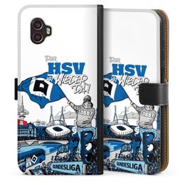 DeinDesign Galaxy XCover 6 Pro Handy Klapph&uuml;lle Handyh&uuml;lle aus Kunst Leder schwarz Flip Case Hamburger Sv Official Licensed Product Ascent Sideflip mit langer 