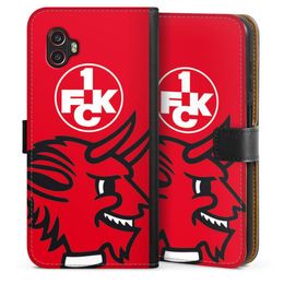 DeinDesign Galaxy XCover 6 Pro Handy Klapph&uuml;lle Handyh&uuml;lle aus Kunst Leder schwarz Flip Case 1. Fc Kaiserslautern 1. Fck Devil Sideflip mit langer Lasche