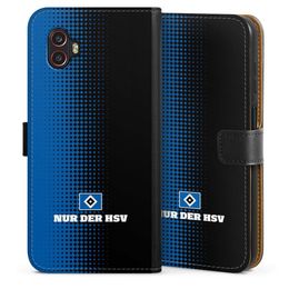 DeinDesign Galaxy XCover 6 Pro Handy Klapph&uuml;lle Handyh&uuml;lle aus Kunst Leder schwarz Flip Case Hsv Logo Official Licensed Product Sideflip mit langer Lasche