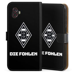 DeinDesign Galaxy XCover 6 Pro Handy Klapph&uuml;lle Handyh&uuml;lle aus Kunst Leder schwarz Flip Case Gladbach Die Fohlen Borussia M&ouml;nchengladbach Sideflip mit langer 
