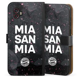 DeinDesign Galaxy XCover 6 Pro Handy Klapph&uuml;lle Handyh&uuml;lle aus Kunst Leder schwarz Flip Case Mia San Mia Fc Bayern M&uuml;nchen Girl Style Sideflip mit langer Lasche
