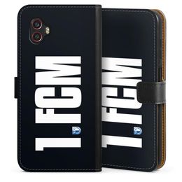 DeinDesign Galaxy XCover 6 Pro Handy Klapph&uuml;lle Handyh&uuml;lle aus Kunst Leder schwarz Flip Case Official Licensed Product 1. Fc Magdeburg 1. Fcm Sideflip mit langer