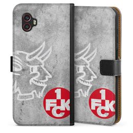 DeinDesign Galaxy XCover 6 Pro Handy Klapph&uuml;lle Handyh&uuml;lle aus Kunst Leder schwarz Flip Case Devil 1. Fc Kaiserslautern 1. Fck Sideflip mit langer Lasche