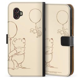DeinDesign Galaxy XCover 6 Pro Handy Klapph&uuml;lle Handyh&uuml;lle aus Kunst Leder schwarz Flip Case Winnie The Pooh Official Licensed Product Disney Sideflip mit langer
