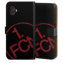 DeinDesign Galaxy XCover 6 Pro Handy Klapph&uuml;lle Handyh&uuml;lle aus Kunst Leder schwarz Flip Case Merchandise Texture 1. Fcn Sideflip mit langer Lasche