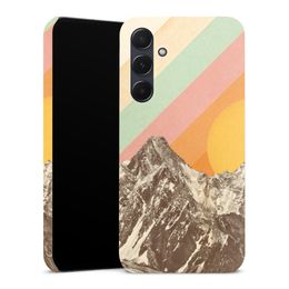 DeinDesign Galaxy A55 5G Handy Premium Case Smartphone Handyh&uuml;lle Schutzh&uuml;lle matt Sunshine Mountain Retro Premium Case