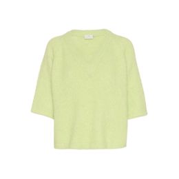 Strickpullover Kaffe "Strickpullover KAemilie", Damen, Gr. M, gr&uuml;n (lettuce gr&uuml;n), Obermaterial: 64% Polyester PES. 18% Polyacryl PAN. 10% Wolle mw. 5% Alpaka WP. 3% Elasthan EL., Pullover Strickpullover