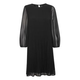 Midikleid Ichi "IHNALLA DR", Damen, Gr. 38, N-Gr, schwarz (schwarz solid), Obermaterial: 60% Polyester Pol. recyc.. 40% Polyester PES., Kleider Midikleid