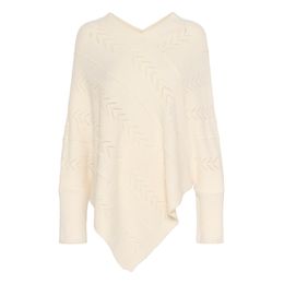 Strickponcho Cream "Poncho CRHoliday", Damen, beige (eggnog melange), Obermaterial: 100% Polyester PES., Pullover