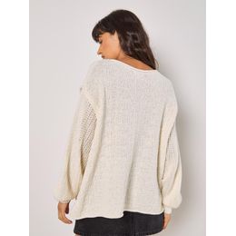 Strickpullover Apricot "Pullover", Damen, Gr. M (38), wei&szlig;, Obermaterial: 75% Polyester PES. 13% Polyacryl PAN. 10% sonstige Fasern AF. 2% Nylon NY., unifarben, Pullover Strickpullover, mit Brusttasche