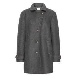 Wintermantel Ichi "Jacke IHSTIPA", Damen, Gr. 36, grau (gray pinstripe), Obermaterial: 50% Wolle mw. 50% Polyester PES., M&auml;ntel Wintermantel