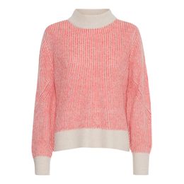 Strickpullover Ichi "Langarm IHKAMARA", Damen, Gr. L, rot (calypso coral), Obermaterial: 52% Polyacryl PAN. 30% Polyester PES. 15% Alpaka WP. 3% Elasthan EL., Pullover Strickpullover
