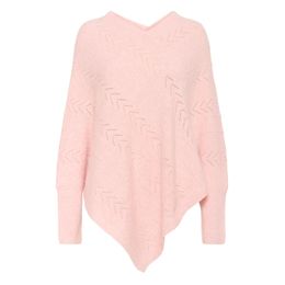 Strickponcho Cream "Poncho CRHoliday", Damen, rosa (mahogany rose melange), Obermaterial: 100% Polyester PES., Pullover