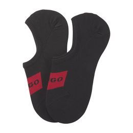 Freizeitsocken HUGO UNDERWEAR "2P LOW CUT LABEL CC W", Damen, Gr. 39-42, schwarz, Baumwollmischung, unifarben mit Farbeinsatz, normal, Socken