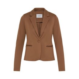 Blusenblazer B.Young "Blazer RIZETTA", Damen, Gr. 38, braun (toffee), Obermaterial: 74% Polyester PES. 22% Viskose CV. 4% Elasthan EL., Blazer Blusenblazer
