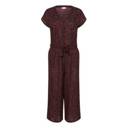 Jumpsuit Kaffe "Overall KAbeathe", Damen, Gr. 34, N-Gr, braun (fudge, schwarz flower print), Obermaterial: 100% Viskose LENZING ECOVERO CV LenzEcov., Overalls Jumpsuit