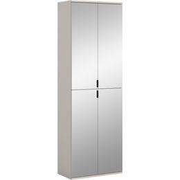 Schuhschrank Home Affaire "TRONDHEIM, H&ouml;he 193 cm, 4 Spiegelt&uuml;ren, 9 F&auml;cher, 7 Einlegeb&ouml;den", kaschmir, B:61cm H:193cm T:34cm, Holzwerkstoff, Schr&auml;nke, Schuhschrank, Schrank, Hochschramk, Mehrzweckschrank, Universalschrank, Flur, Diele