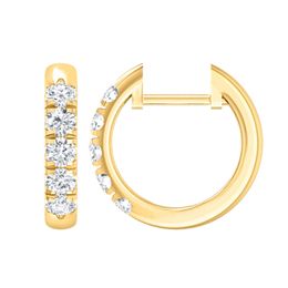 Paar Creolen ONE ELEMENT "Creolen Ohrringe ⌀ 13,55 mm aus 585 Gold", gold, Ohrringe, Damen, Damen, 0,52 VS = sehr kleine Einschl&uuml;sse mit Diamanten, Diamanten Gelbgold 585 Gold, Diamanten, Gelbgold 585, Gold, mit 10 Lab Grown Diamanten / Labordiamanten 0,52 ct