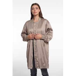 Rino & Pelle Langjacke RINO & PELLE "SUKI", Damen, Gr. 40, schwarz desert, Web, Obermaterial: 95% Polyester, 5% Elasthan. Futter: 100% Polyester, unifarben, regular fit kniefrei, Rippb&uuml;ndchen, Jacken Langjacke, mit &Auml;rmel Tasche
