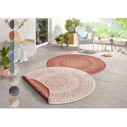 Teppich Hanse Home "Porto Wendeteppich" Gr. 9, orange (terra), H:5mm &Oslash;:140cm, Kunstfaser, Teppiche, Teppich, In-& Outdoor, Wetterfest, Balkon, Garten, Wohnzimmer, Wasserfest