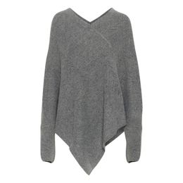 Strickponcho Cream "Poncho CRHoliday", Damen, grau (asphalt melange), Obermaterial: 100% Polyester PES., Pullover