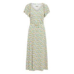 Midikleid Ichi "Casual IHAYA", Damen, Gr. 38, N-Gr, bunt (multi flower), Obermaterial: 97% Viskose CV. 3% Elasthan EL., Kleider Midikleid