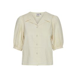 Kurzarmhemd Ichi "Kurzarmhemd IHFILIZ", Damen, Gr. 40, N-Gr, beige (vanilla custard), Obermaterial: 100% Baumwolle CO., Hemden