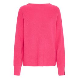 Strickpullover Ichi "Strickpullover IHBOSTON", Damen, Gr. M, pink (pink yarrow), Obermaterial: 50% Viskose CV. 28% Polyester PES. 22% Nylon NY., Pullover Strickpullover