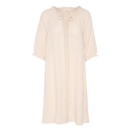 Midikleid Cream "Kleid CRBellis", Damen, Gr. S/M, N-Gr, blau (crispy sand), Obermaterial: 100% Leinen LI., Kleider Midikleid