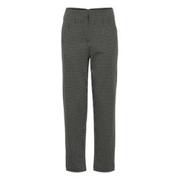 Stoffhose Ichi "IHKATE HOUNDSTOOTH PA3", Damen, Gr. M, N-Gr, schwarz (schwarz, grau houndstooth), Obermaterial: 63% Polyester Pol. recyc.. 34% Viskose CV. 3% Elasthan EL., Hosen Stoffhose