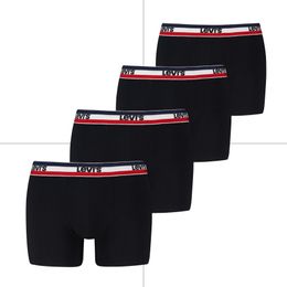 Levi's Boxershorts LEVI'S "LEVIS MEN REPEAT SPW LOGO BOXER BRIEF", Herren, Gr. L, schwarz, Single Jersey, Obermaterial: 95% Baumwolle, 5% Elasthan, k&ouml;rpernah, Unterhosen, mit gestreiftem Logobund, ohne Eingriff