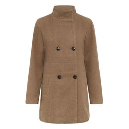 Wintermantel Kaffe "Jacke KAfanny", Damen, Gr. 36, beige (major braun c.), Obermaterial: 75% Polyester PES. 25% Wolle mw., M&auml;ntel Wintermantel
