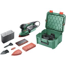 Bosch Home and Garden Multischleifer BOSCH HOME & GARDEN "PSM 200 AES + SystemBox", schwarz (gr&uuml;n, rot, schwarz), Schleifmaschinen