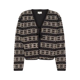 Wintermantel Kaffe "Jacke KAronia", Damen, Gr. 42, schwarz (schwarz, chalk embroidery), Obermaterial: 100% Baumwolle CO., M&auml;ntel Wintermantel