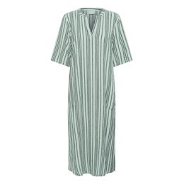 Midikleid Kaffe "Kleid KAmilia", Damen, Gr. 34, N-Gr, schwarz (moonstruck, schwarz stripe), Obermaterial: 70% Viskose CV. 30% Leinen LI., Kleider Midikleid