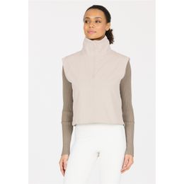 ENDURANCE ATHLECIA Funktionsweste ATHLECIA "Aiana", Damen, Gr. 38, grau (hellgrau), 100% Polyester, kurz, hoch geschlossener Ausschnitt, Westen Funktionsweste, Mit 4-Wege-Stretch