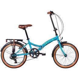 Faltrad CHILLIZ "FLD.01" Gr. 33, t&uuml;rkis, t&uuml;rkis, Fahrr&auml;der, 33cm, 20 Zoll (50,80cm) hinten: 24 Zoll (60,96cm)