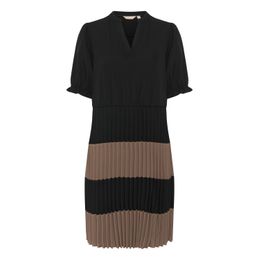 Midikleid Culture "Kleid CUbetty", Damen, Gr. XL, N-Gr, schwarz (schwarz, raindrum stripe), Obermaterial: 100% Polyester PES., Kleider Midikleid