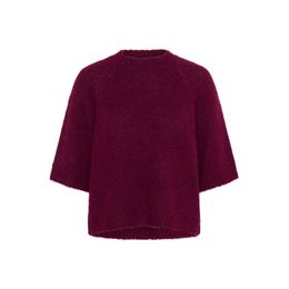 Strickpullover Kaffe "Strickpullover KAemilie", Damen, Gr. XXL, rot (windsor wine), Obermaterial: 64% Polyester PES. 18% Polyacryl PAN. 10% Wolle mw. 5% Alpaka WP. 3% Elasthan EL., Pullover Strickpullover